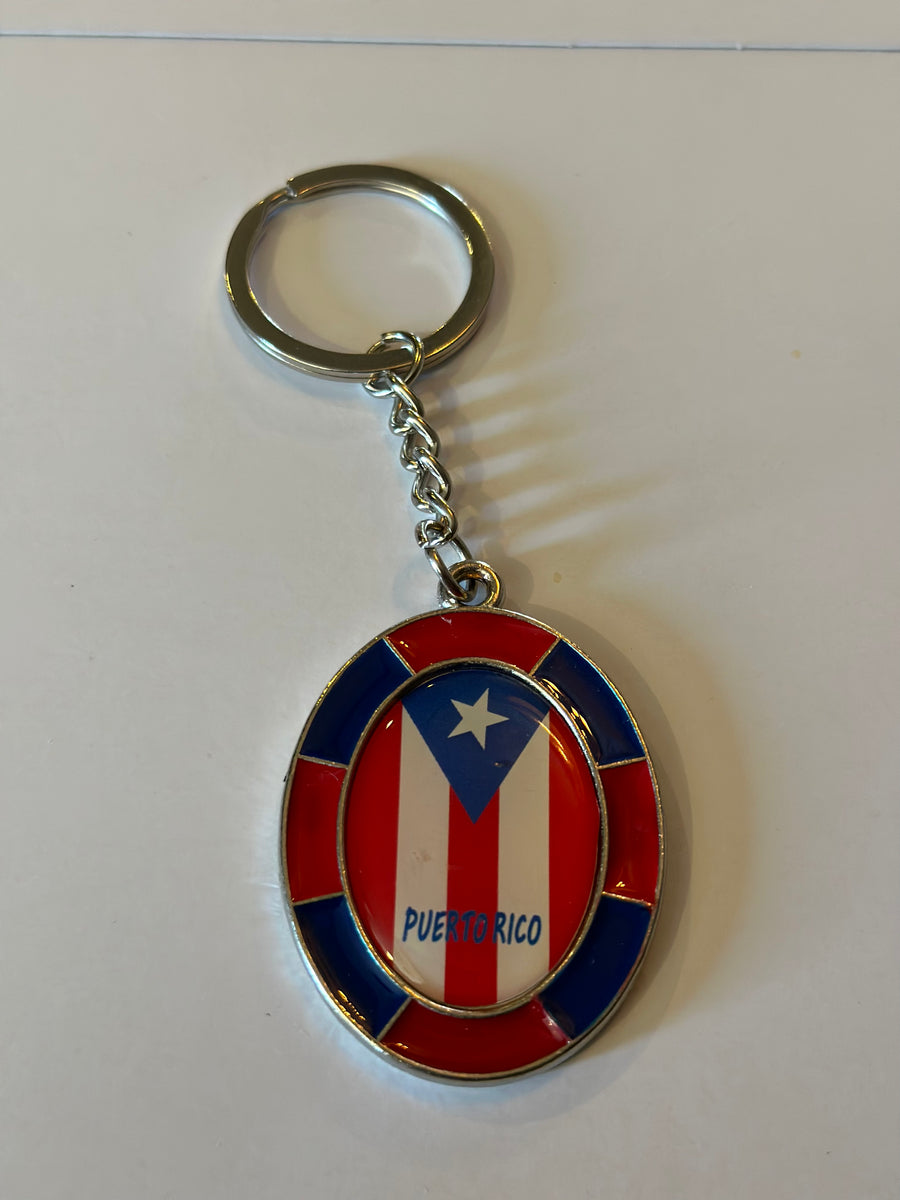 Puerto Rico Round Flag Keychain – Boricuba Store