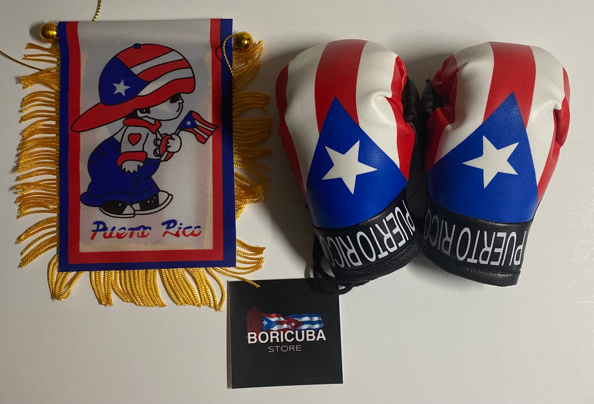 Puerto Rico Mini Boxing and Boricua Boy Mini Banner Flag Combo ...