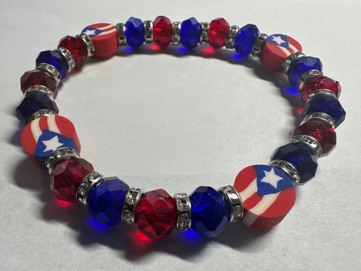 Puerto Rico Beads Flag elastic Bracelet – Boricuba Store