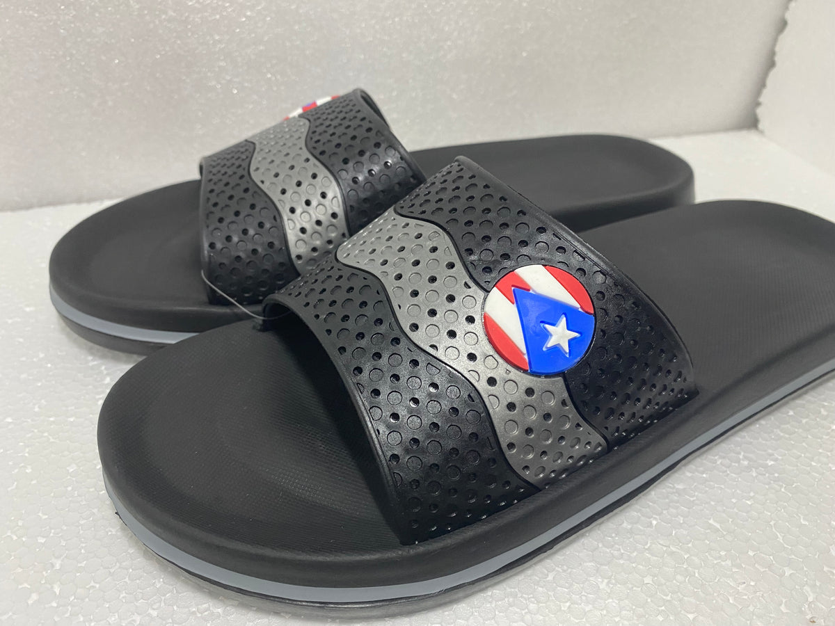 Puerto Rico Sandals Small Flag Grey Mens – Boricuba Store