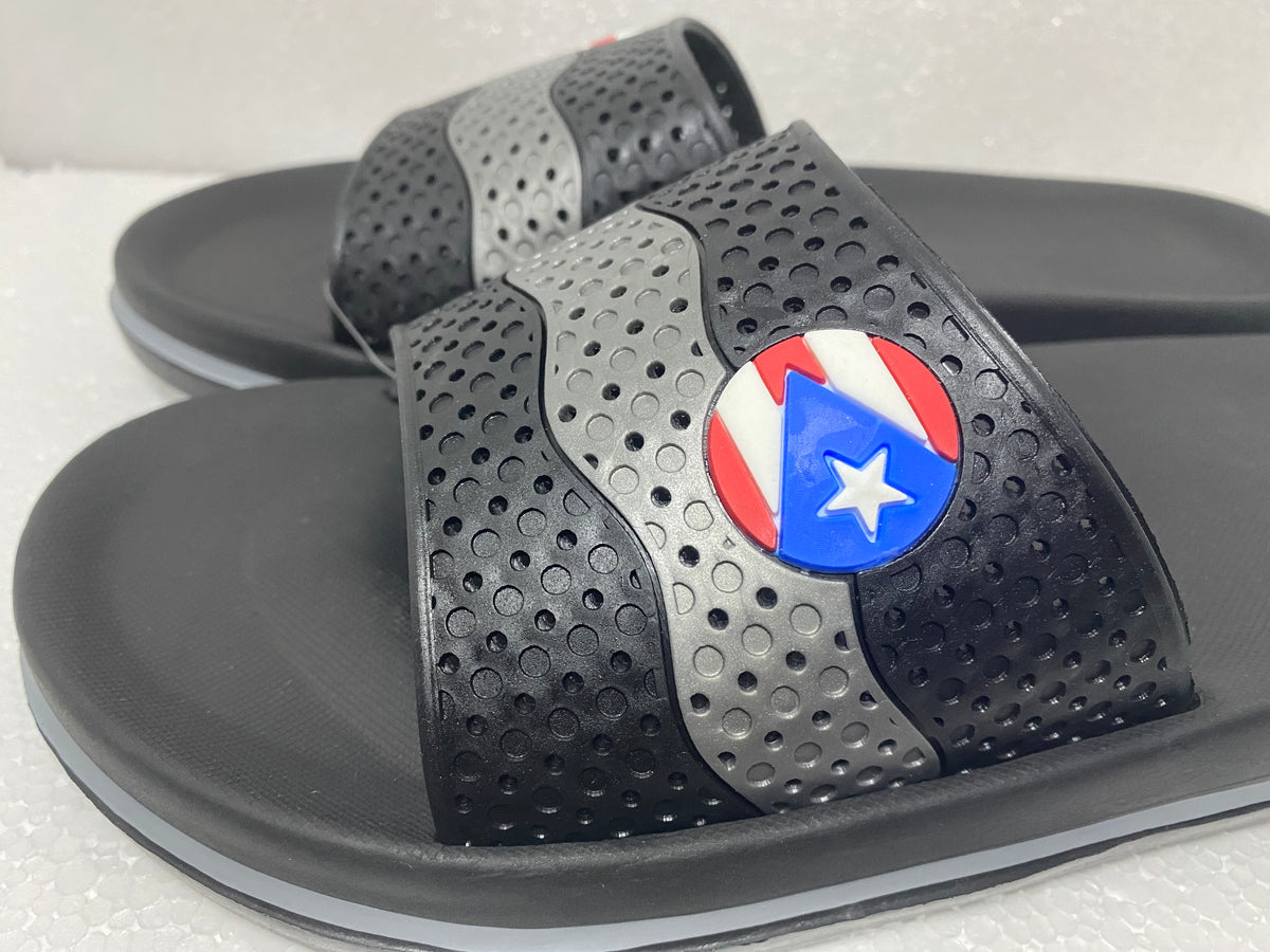 Puerto Rico Sandals Small Flag Grey Mens – Boricuba Store